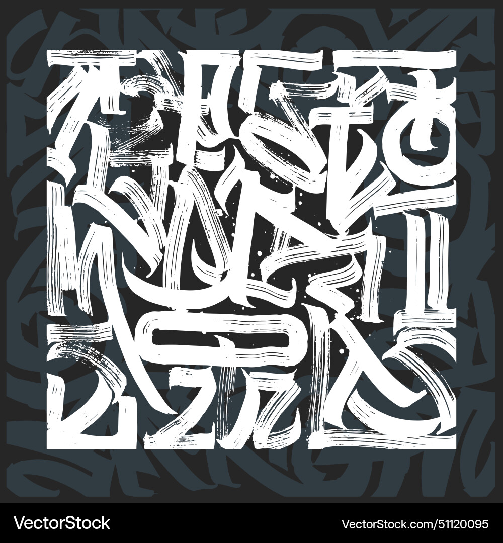 Calligraphy abstract graffiti lettering grunge Vector Image