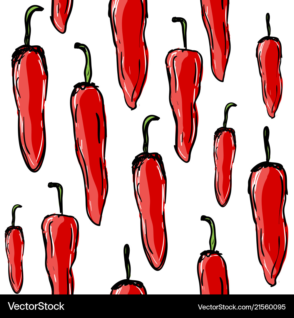 Chilli peppers seamless pattern Royalty Free Vector Image