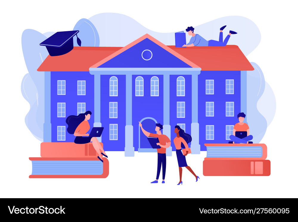 College campus concept Royalty Free Vector Image
