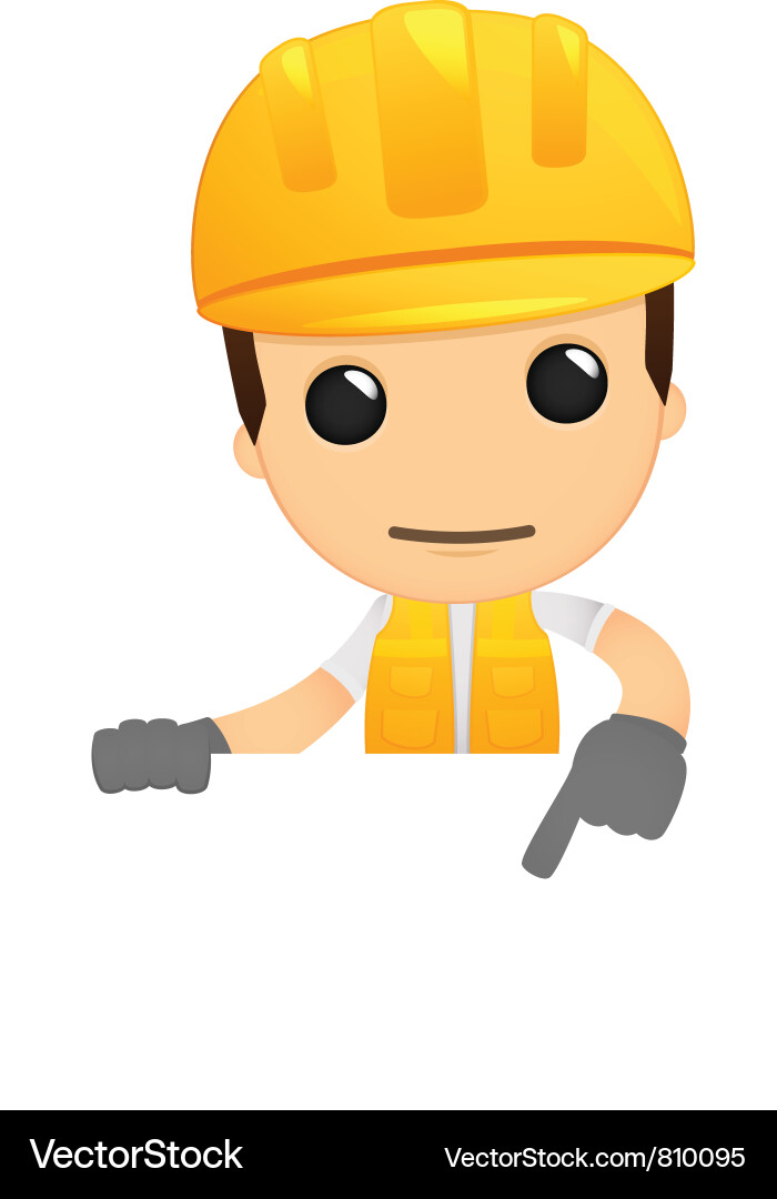 Funny cartoon builder Royalty Free Vector Image