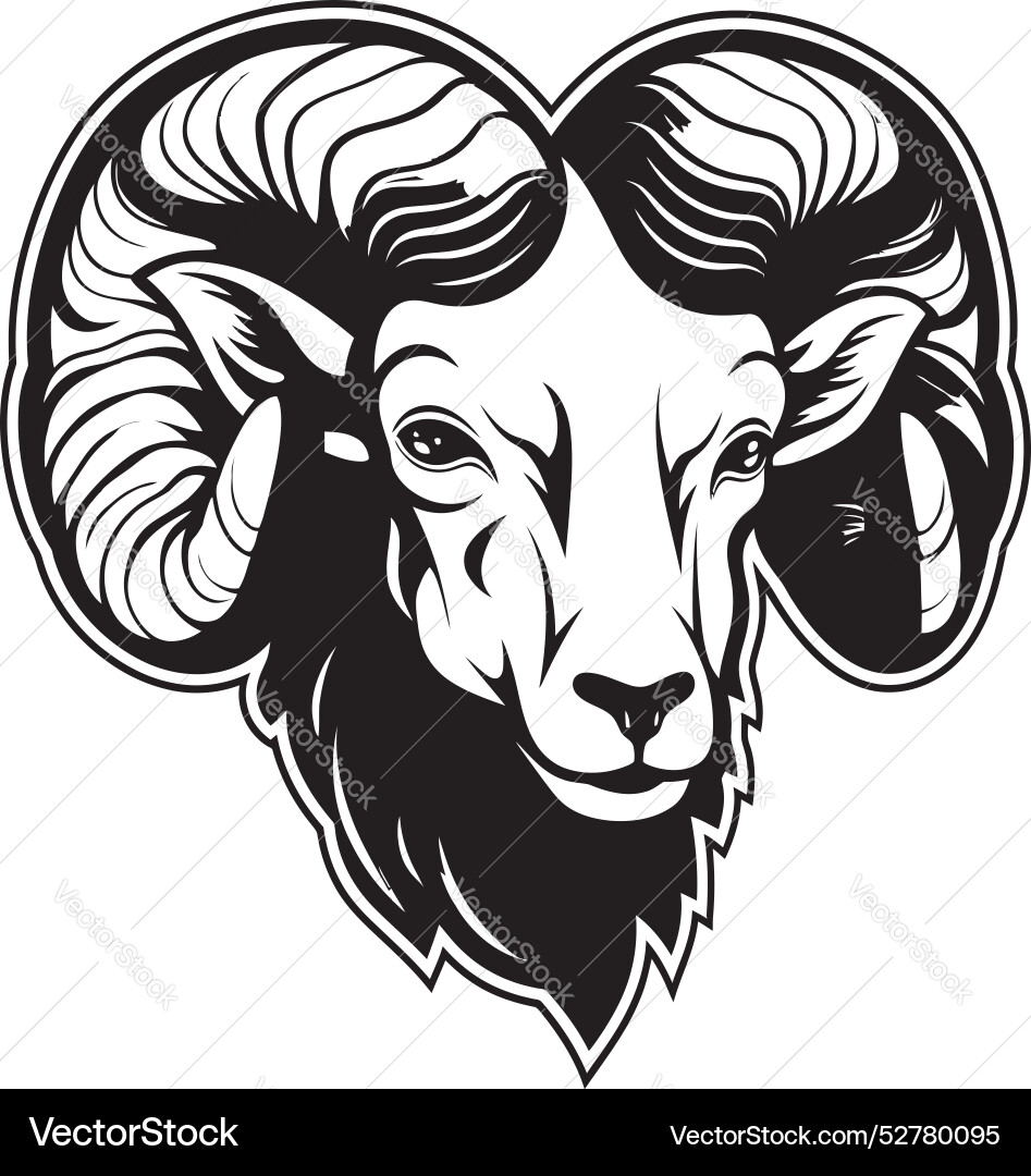 Golden era rams vintage ram head logo icon Vector Image