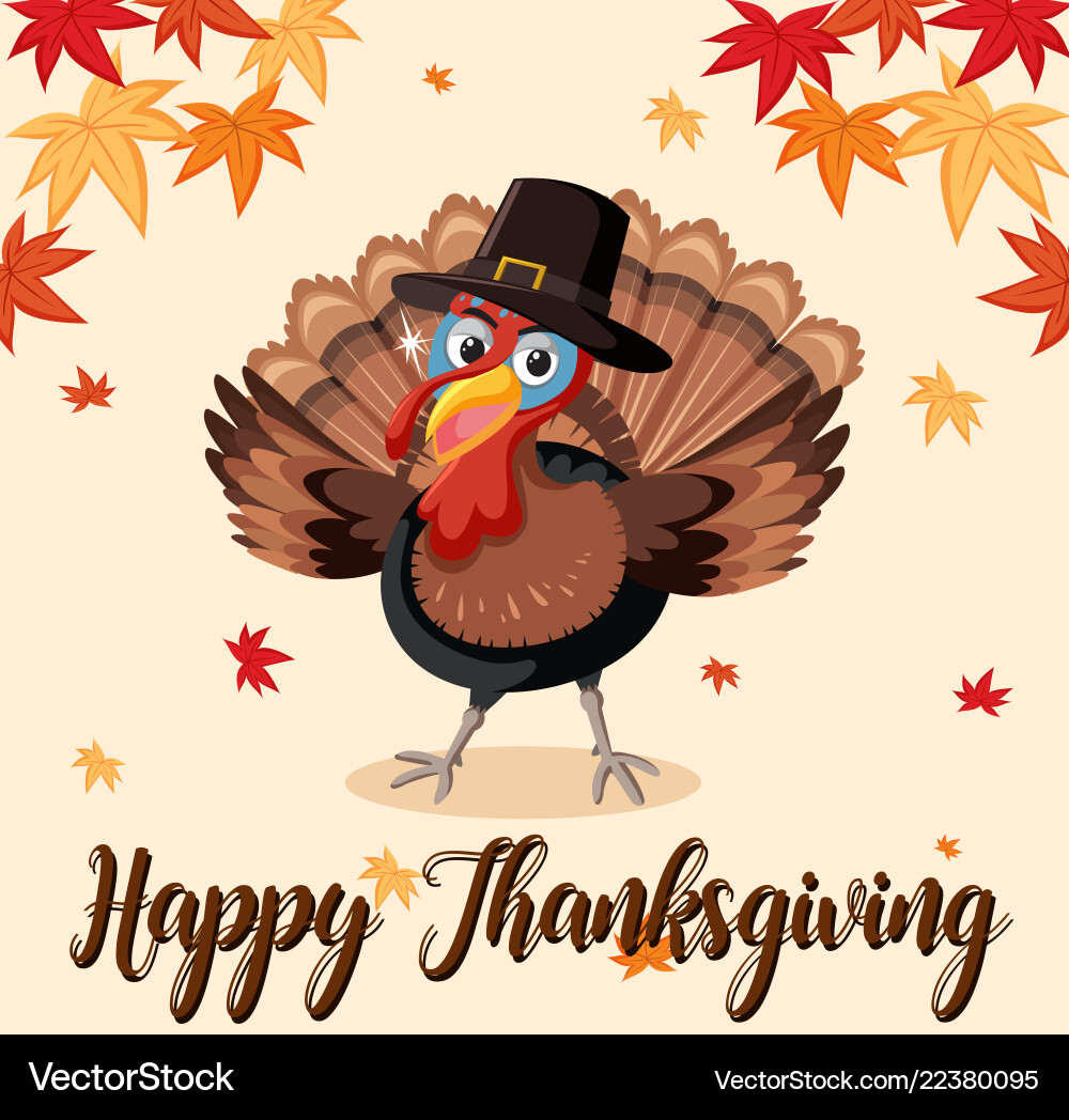 Happy thanksgiving turkey template Royalty Free Vector Image