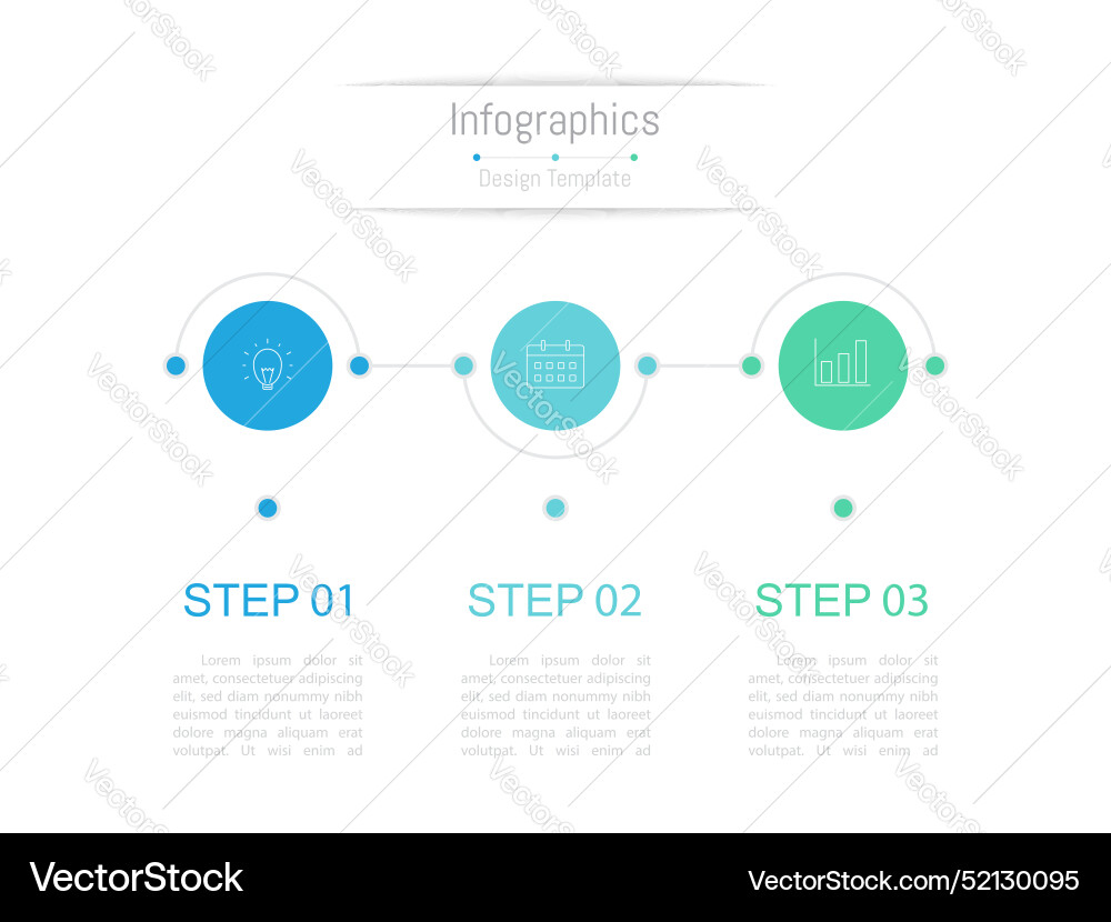 Infographic 3 options design elements Royalty Free Vector