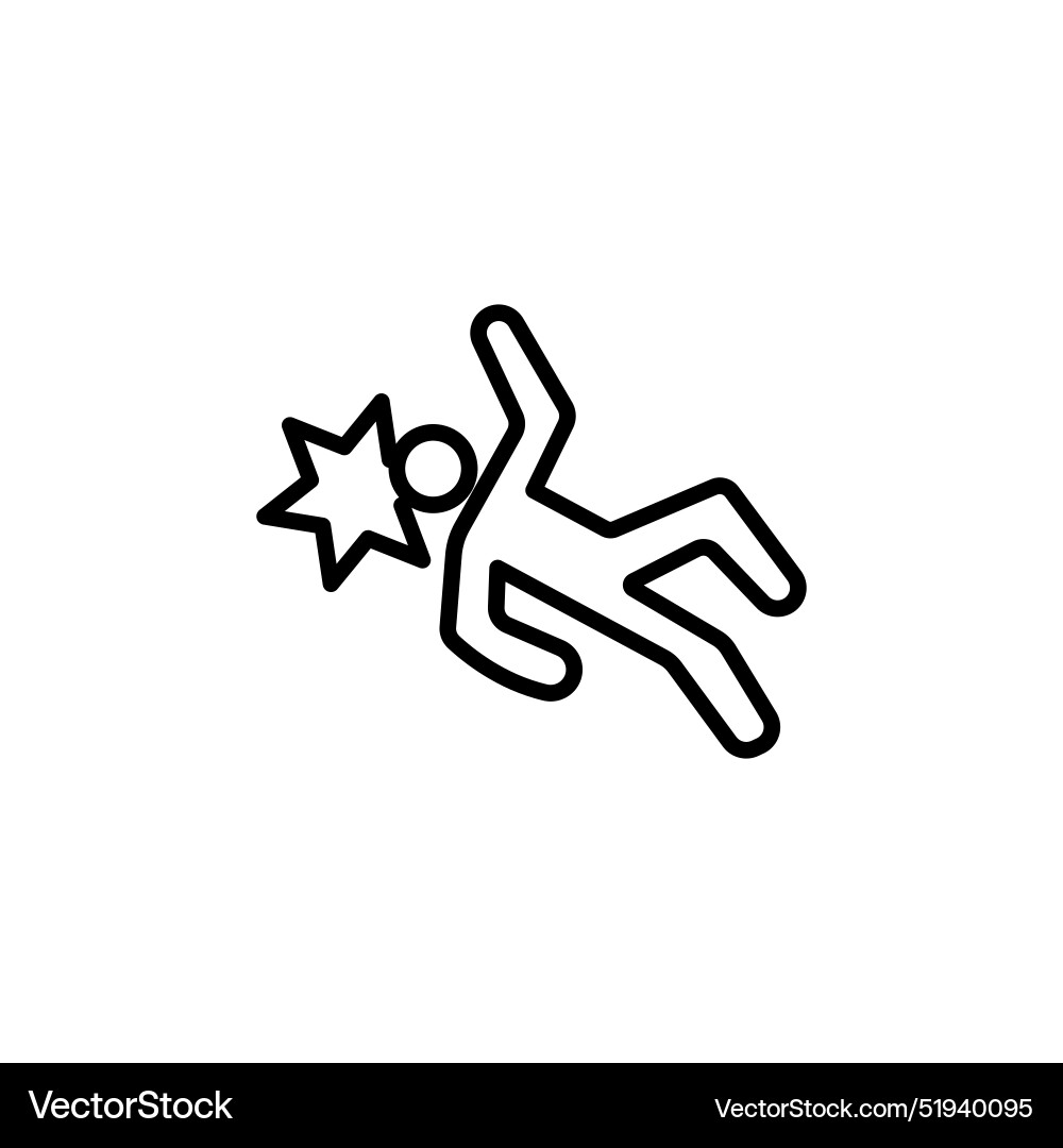 Man fall down icon logo sign outline Royalty Free Vector