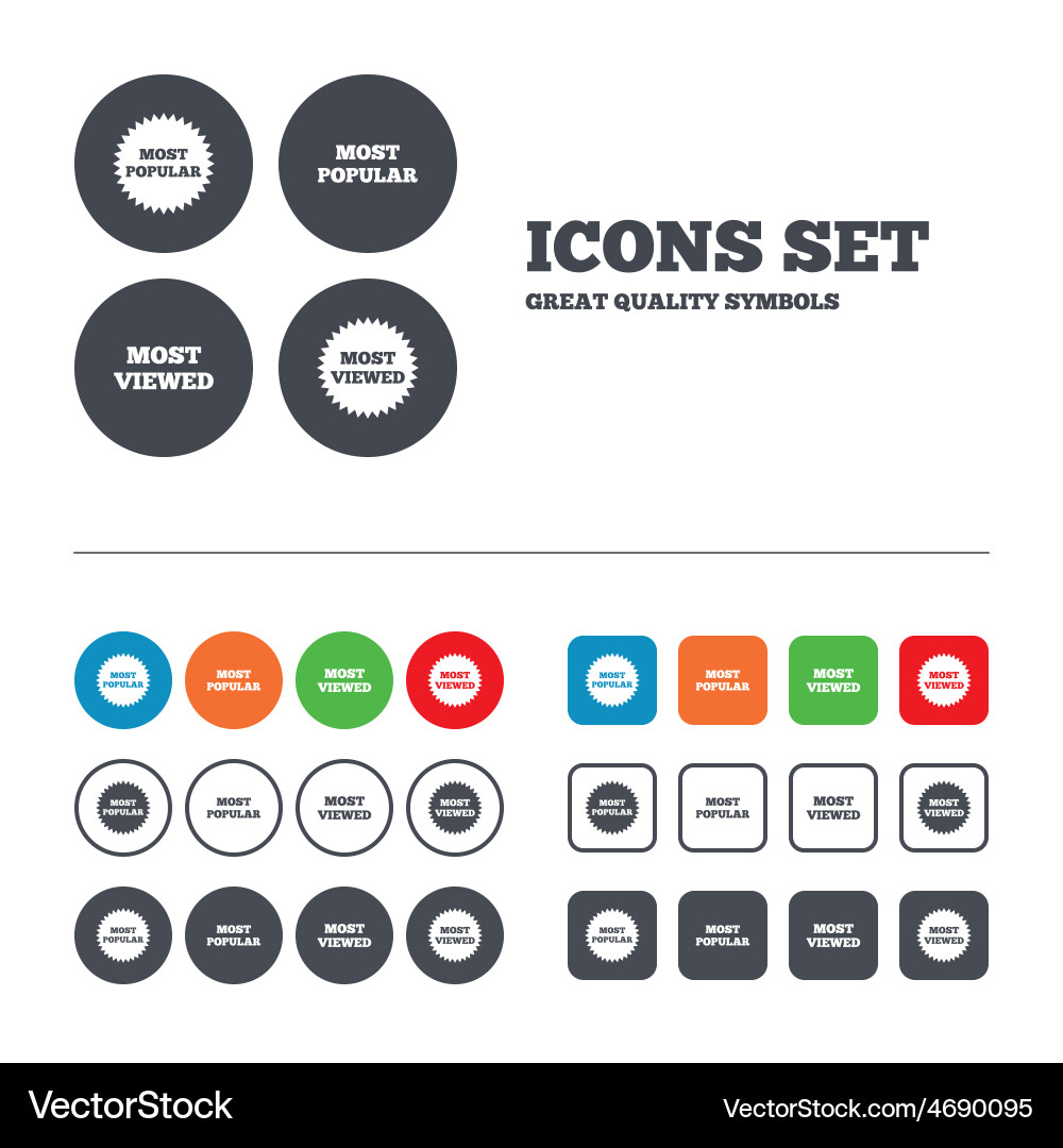 Most popular star icon viewed symbol Royalty Free Vector