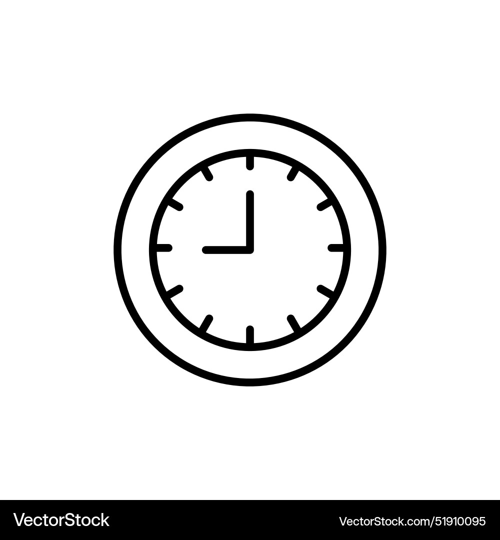 Nine oclock icon ideal for time management apps Vector Image