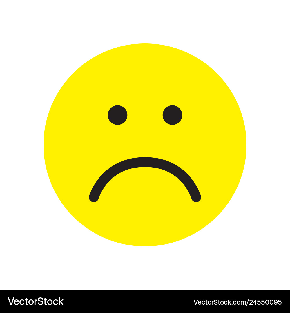 Sad face icon unhappy symbol Royalty Free Vector Image