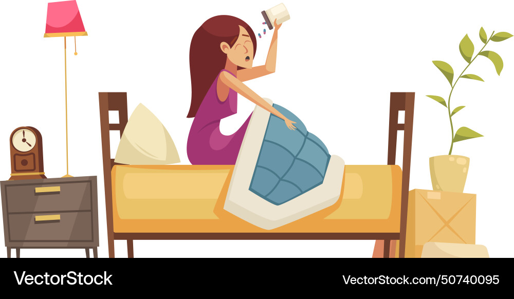 Sleeping flat Royalty Free Vector Image - VectorStock