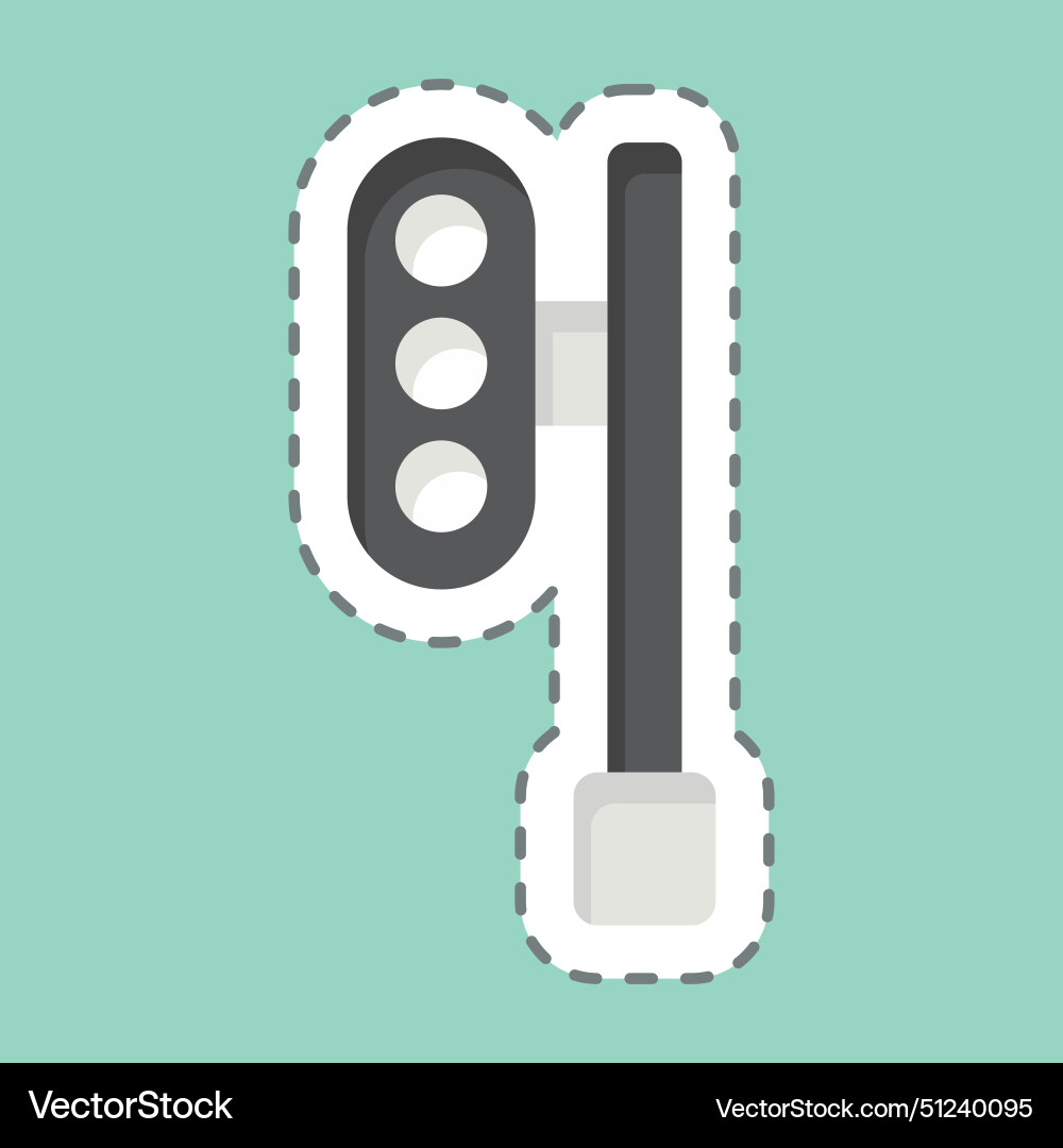 Sticker line cut train traffic related Royalty Free Vector