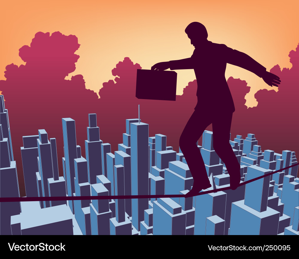 Tightrope Royalty Free Vector Image - VectorStock