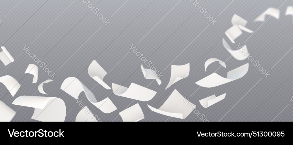 White curled paper sheet flying diagonally Vector Image