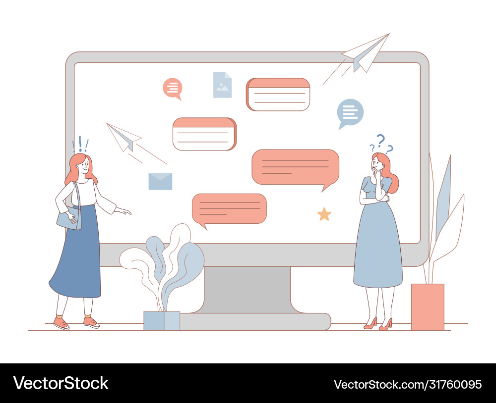 Women exchanging messages with communication Vector Image