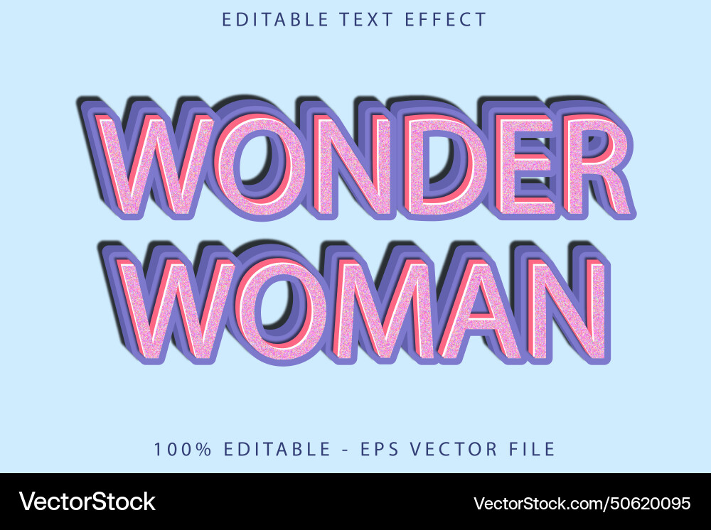 Wonder woman editable text effect modern style Vector Image