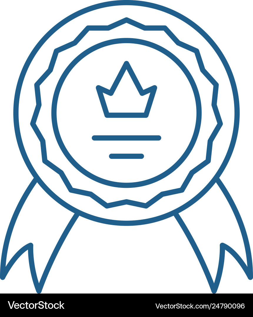 Achievement line icon concept flat Royalty Free Vector Image