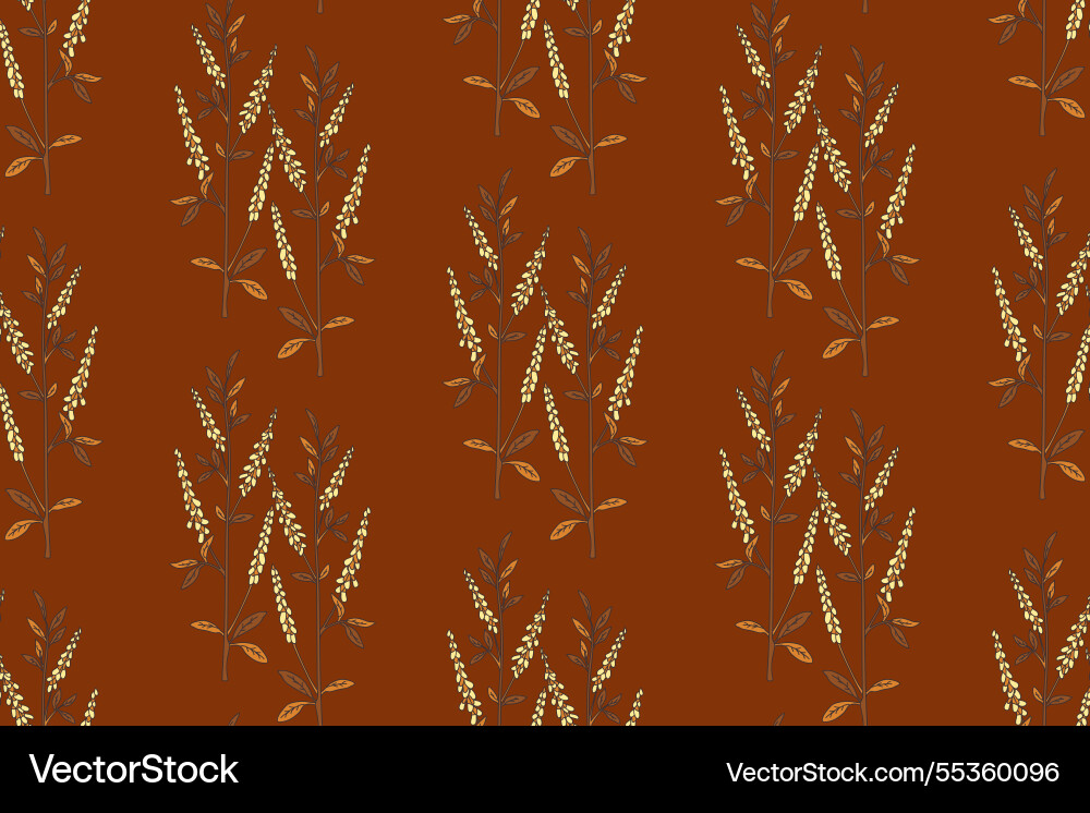 Botanical abstract plant seamless pattern Vector Image