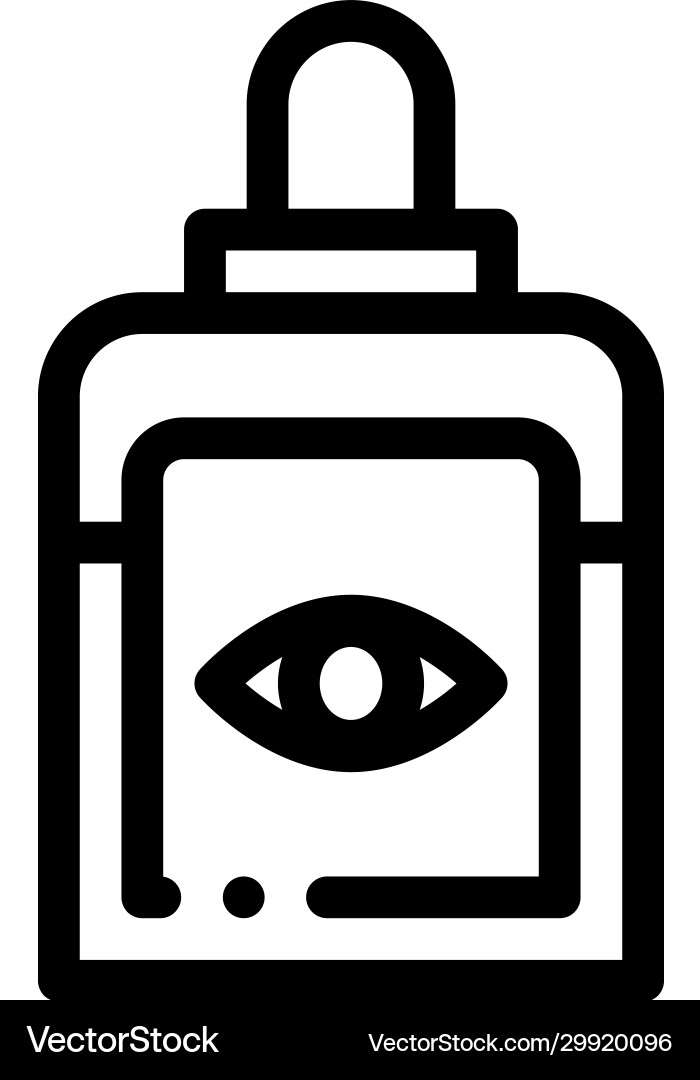 Bottle drops for sick eyes icon thin line Vector Image
