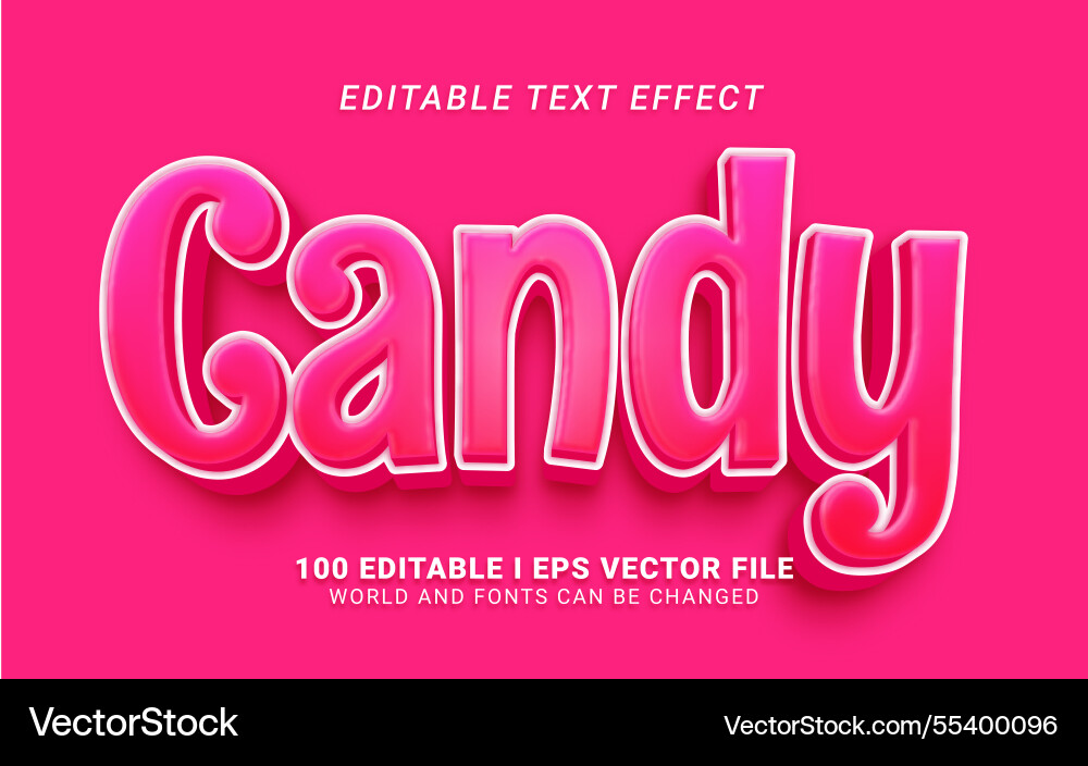 Candy text effect Royalty Free Vector Image - VectorStock
