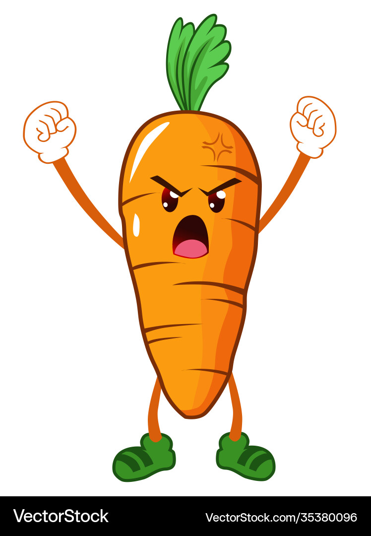 Carrot mascot cartoon Royalty Free Vector Image