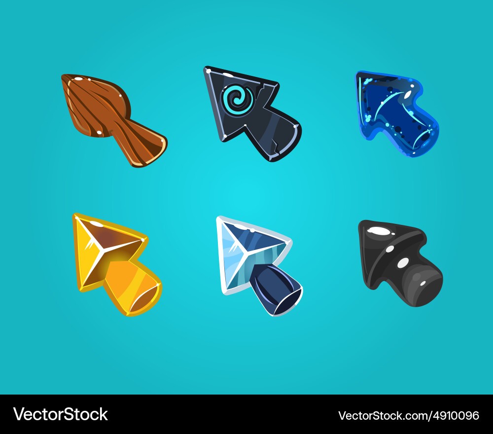 Cartoon arrows cursors Royalty Free Vector Image