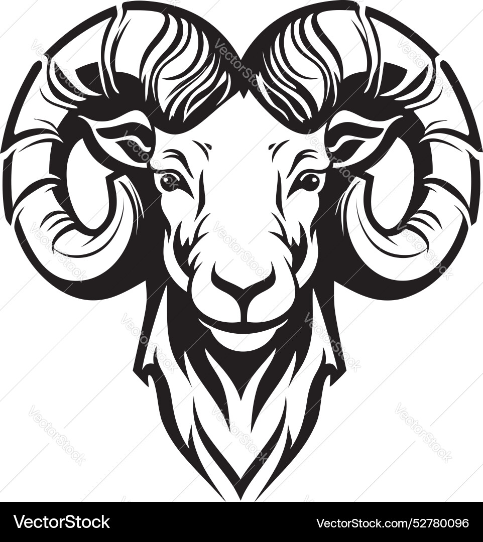 Classic elegance vintage ram head logo design Vector Image