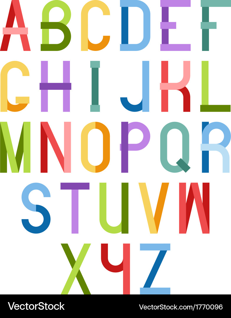 Colorful font Royalty Free Vector Image - VectorStock