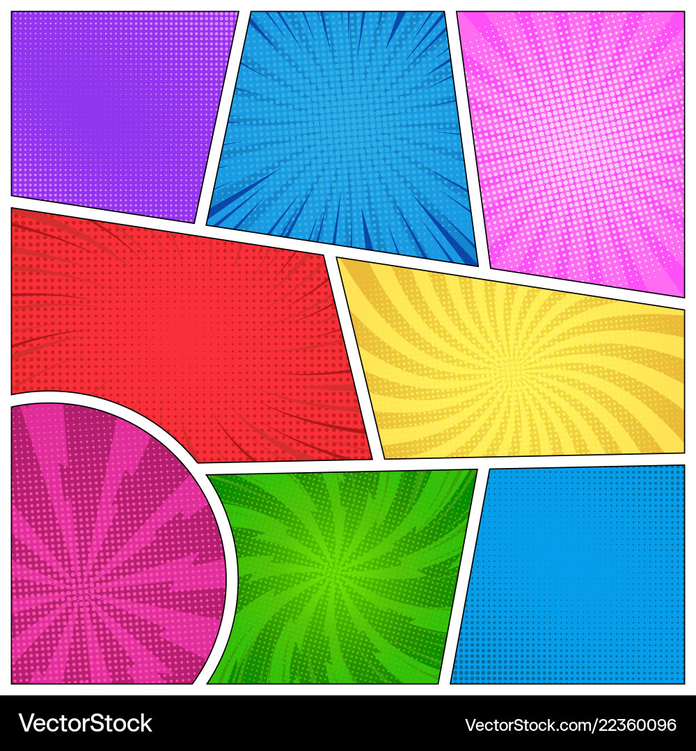 Comic page blank template Royalty Free Vector Image