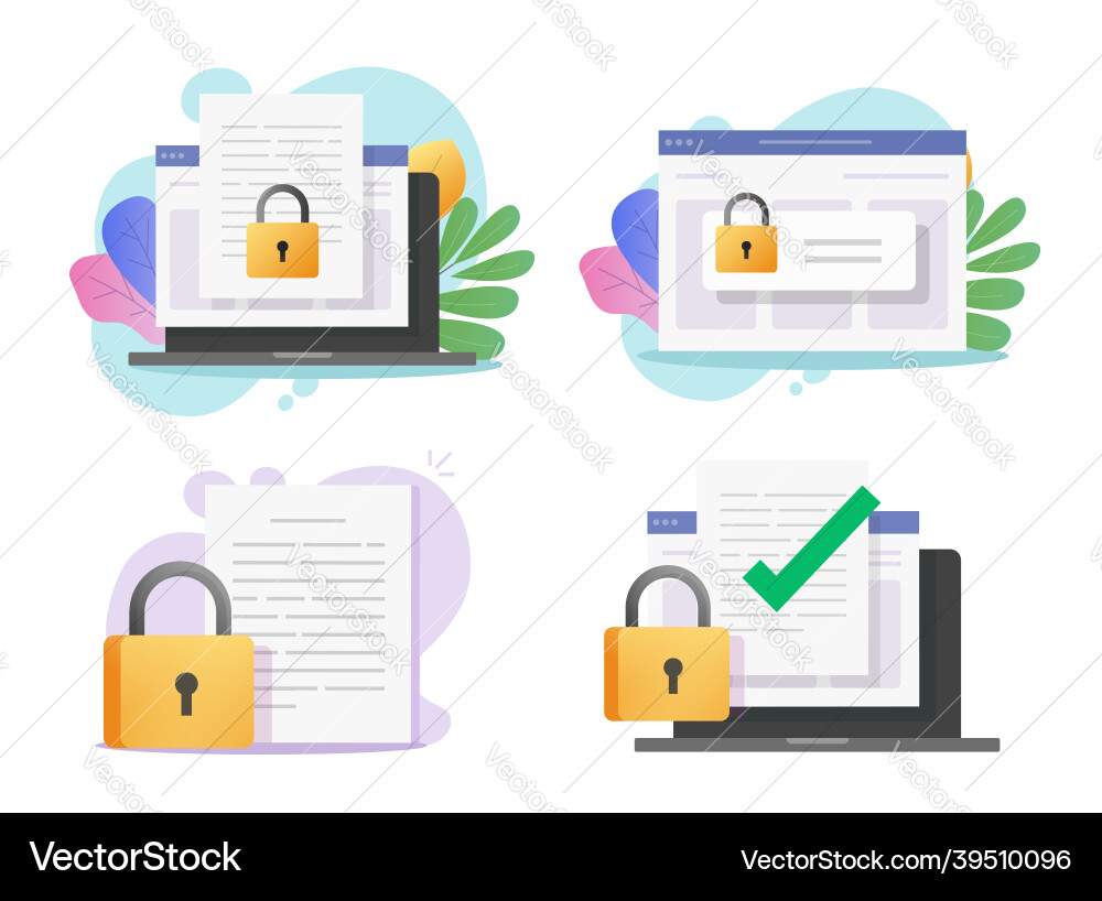 Confidential secure online digital computer data Vector Image