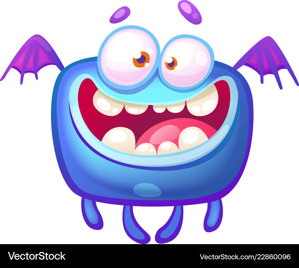 Cute flying monster Royalty Free Vector Image - VectorStock