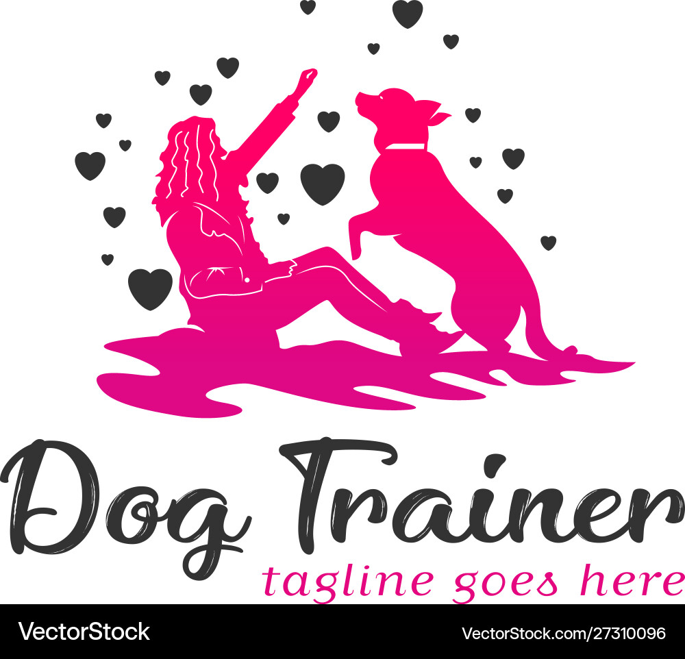Dog training logo design template Royalty Free Vector Image
