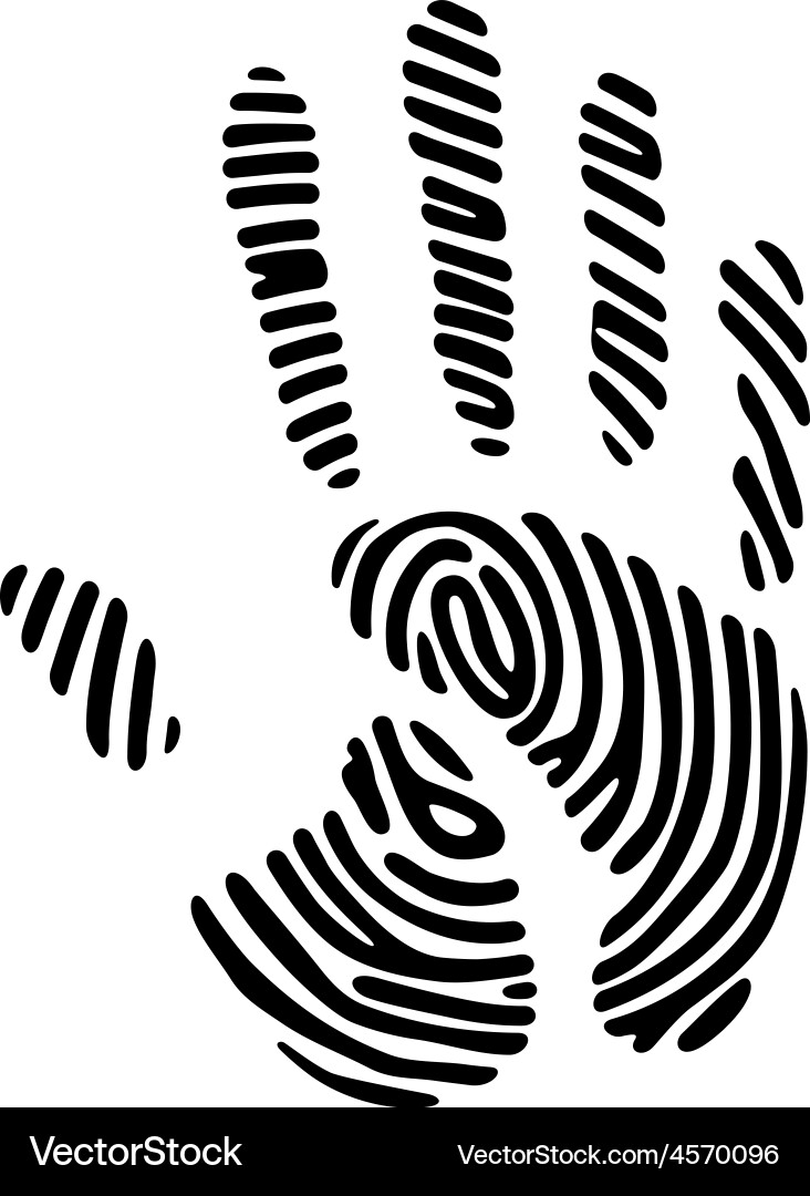 Handprint with fingerprint pattern Royalty Free Vector Image