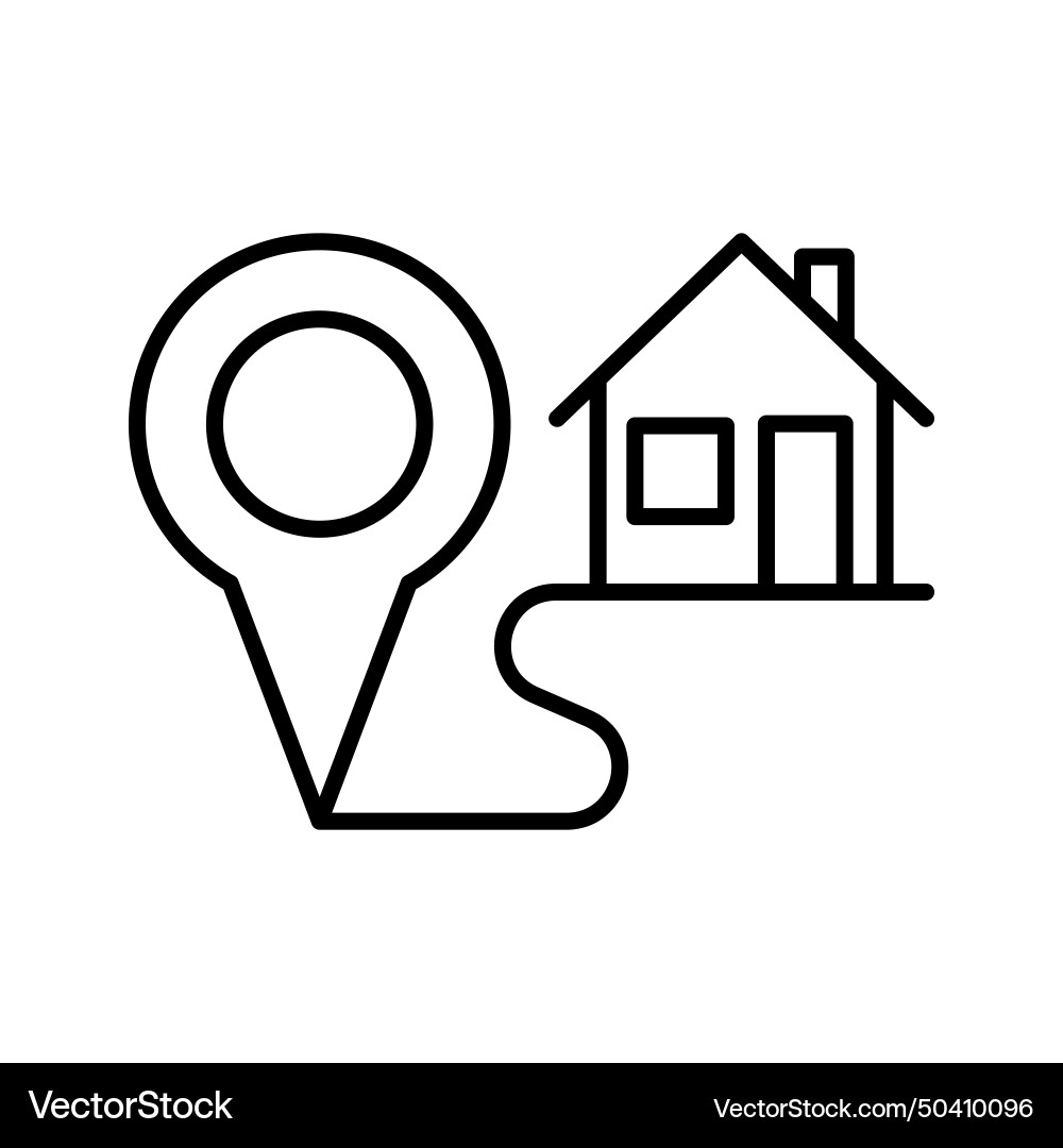 Home location icon point of house Royalty Free Vector Image