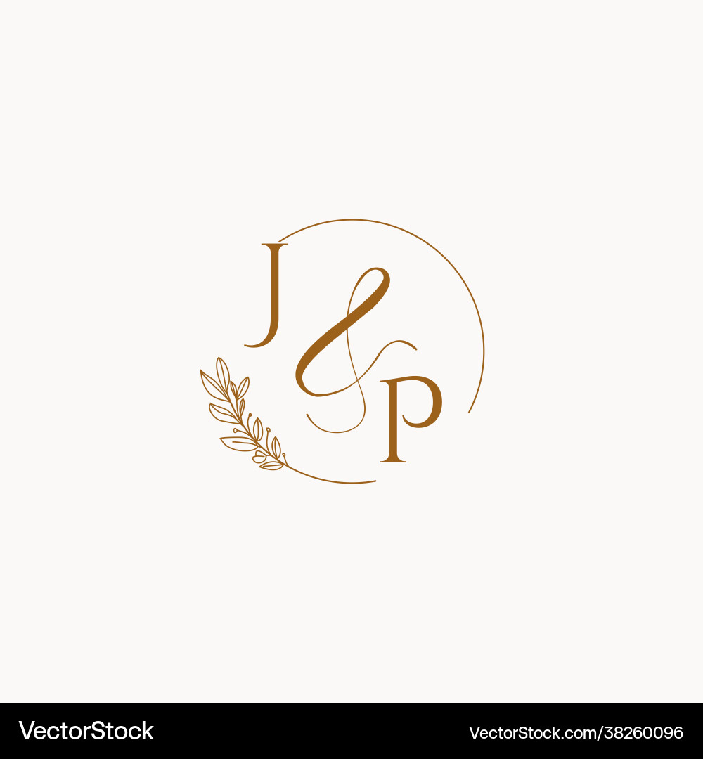 Jp initial wedding monogram logo Royalty Free Vector Image