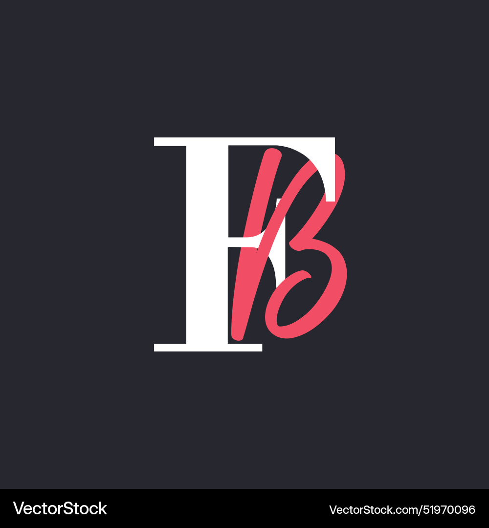 Letter fb logo perfectly blended initials fb Vector Image