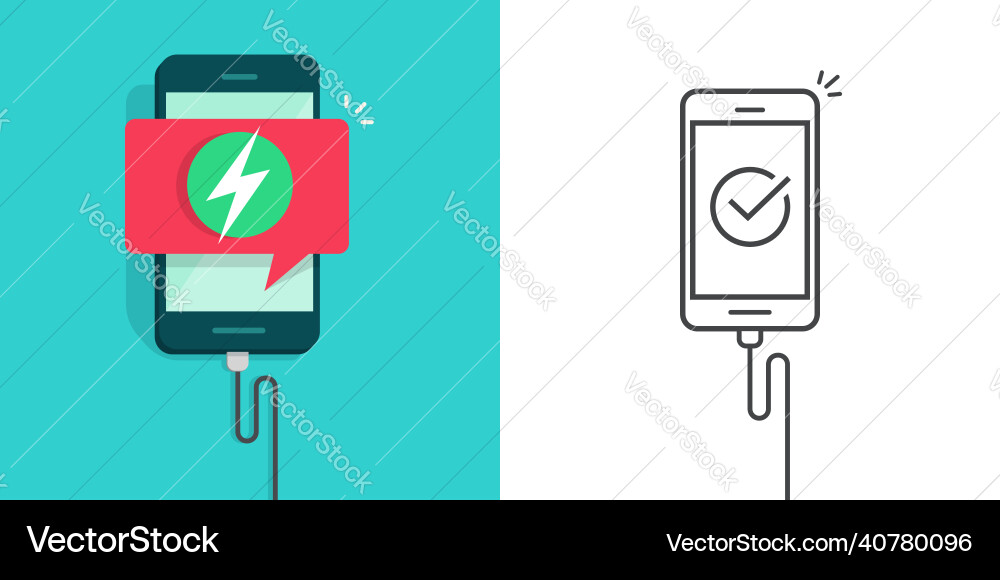 Mobile Phone Charging Icon Royalty Free Vector Image