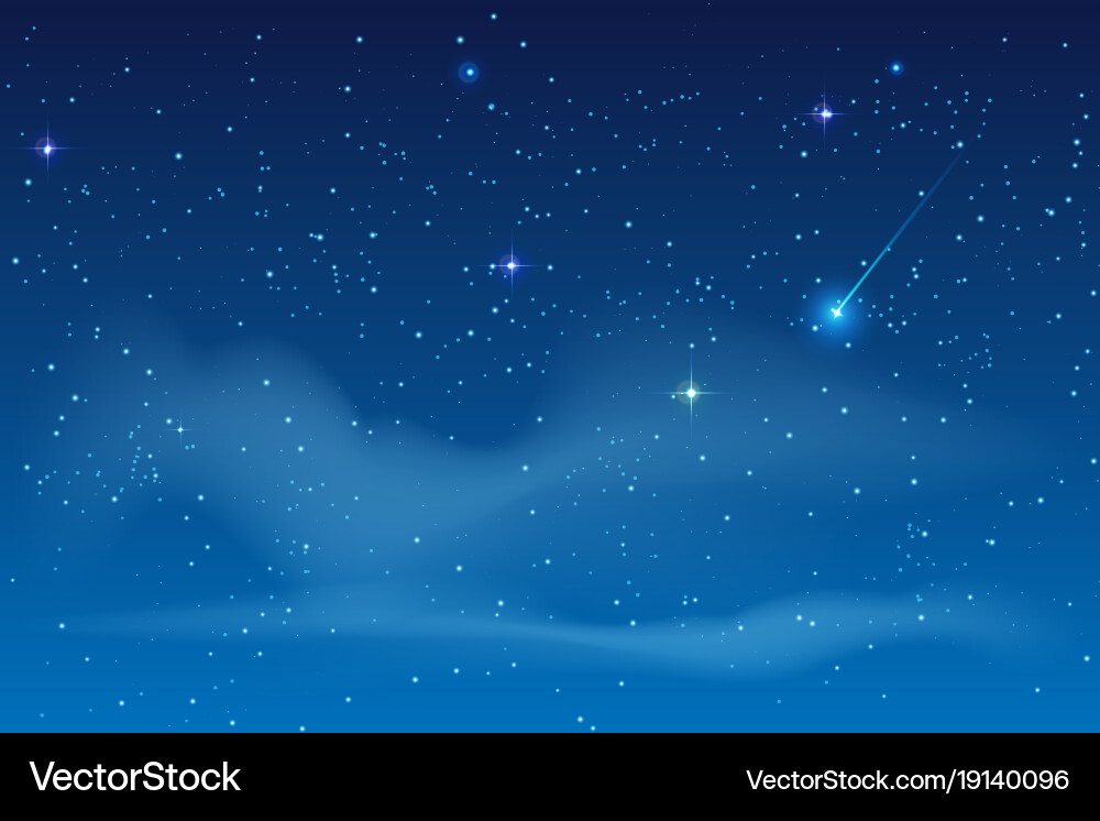 Night Sky Meteor Shower Royalty Free Vector Image