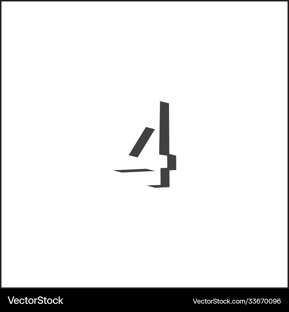 Number 4 3d template design Royalty Free Vector Image