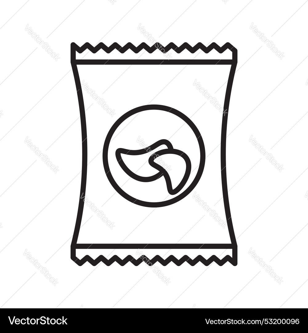 Potato chips icon set crisp bag snack symbol Vector Image