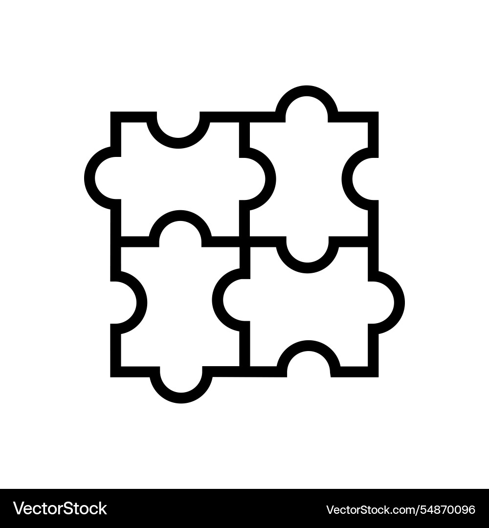 Puzzle icon logo template Royalty Free Vector Image