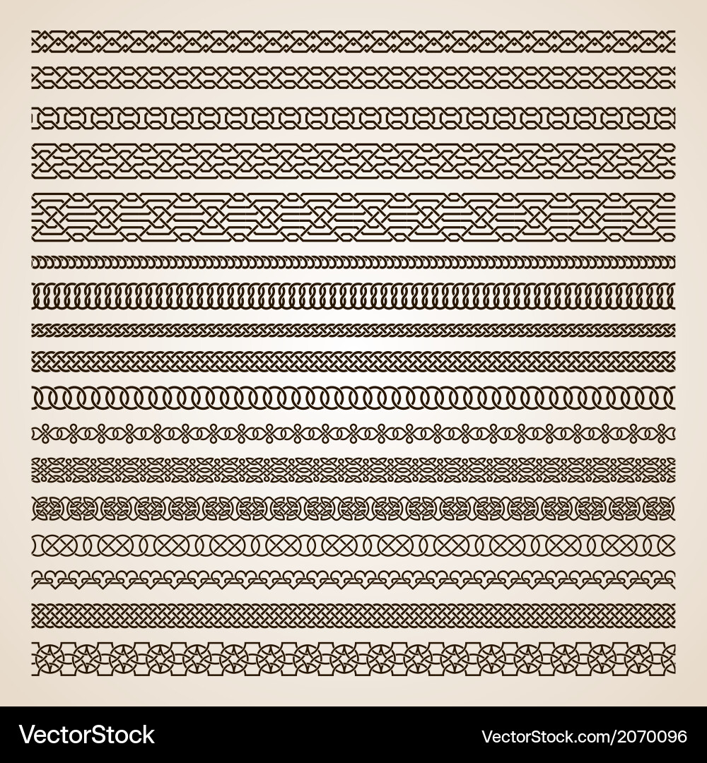 Set of seamless borders Royalty Free Vector Image