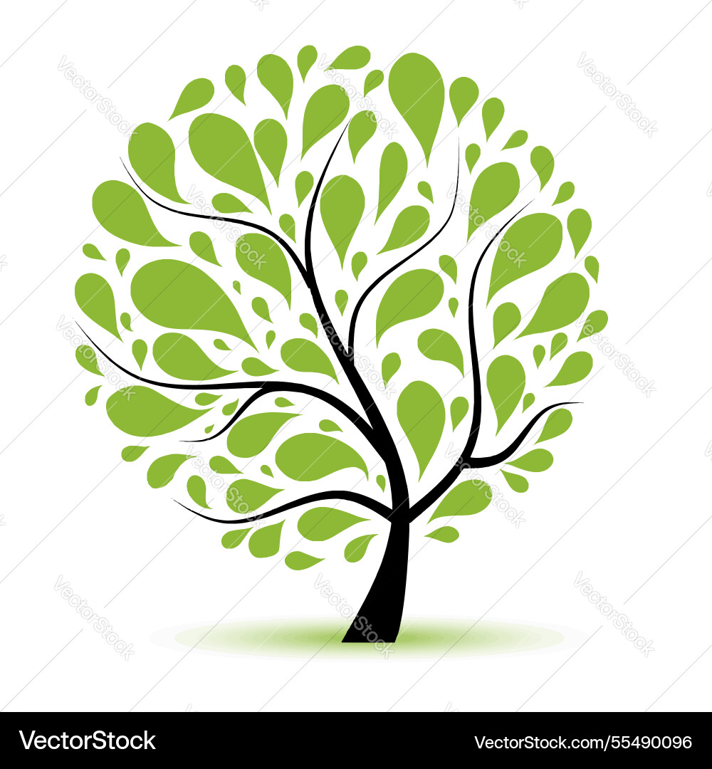 Tree logo artwork Royalty Free Vector Image - VectorStock