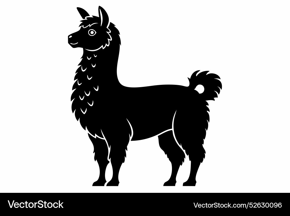 Unique alpaca silhouette b Royalty Free Vector Image