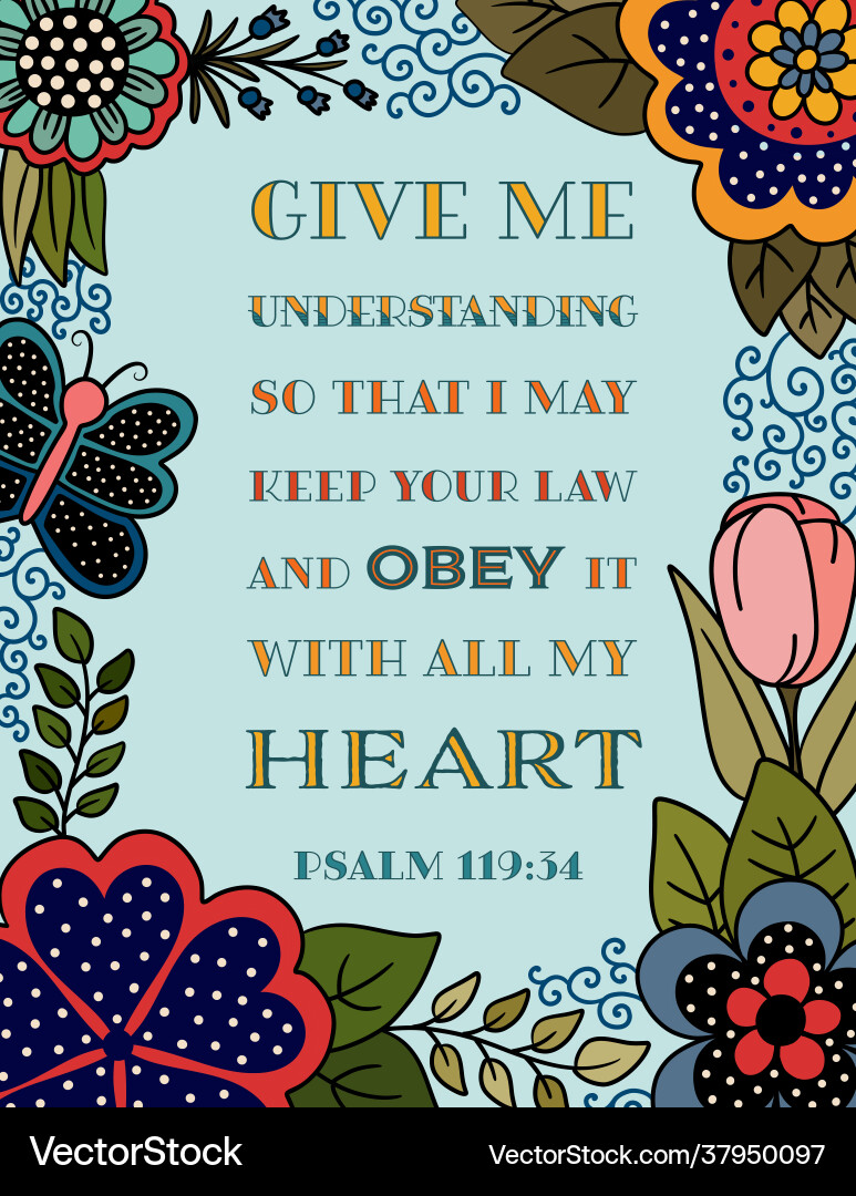 A bible verse from book psalm Royalty Free Vector Image