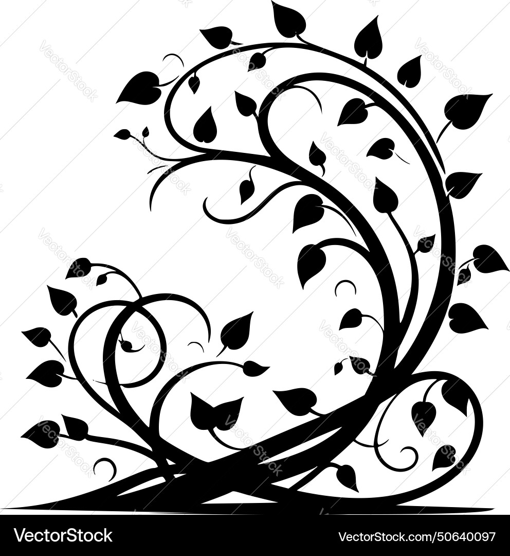 Black floral design Royalty Free Vector Image - VectorStock