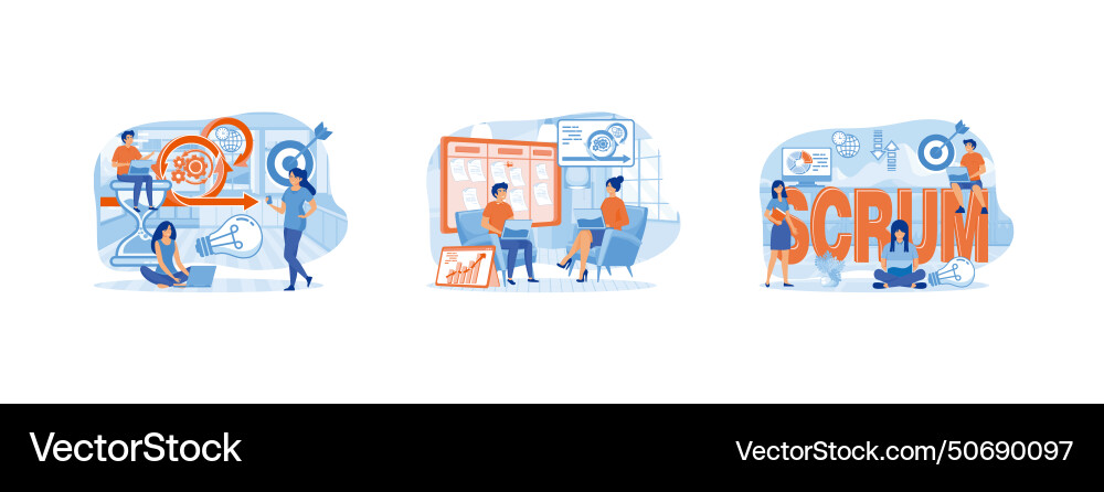 Business meeting software development scheme Vector Image