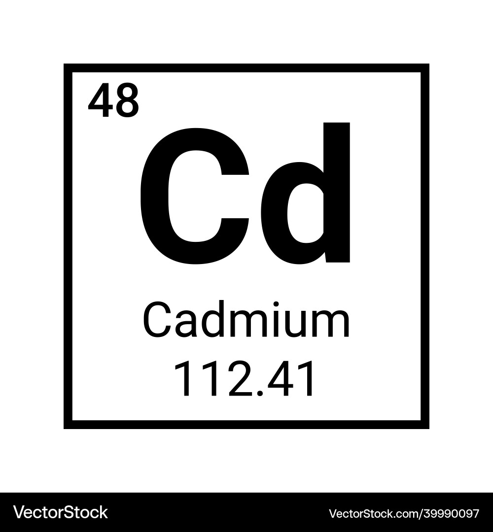 Cadmium periodic table element symbol Royalty Free Vector