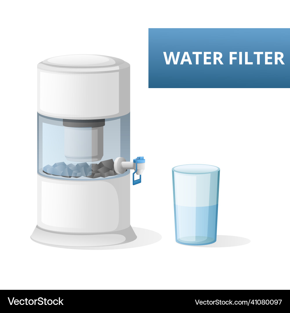 Cartoon water filter Royalty Free Vector Image