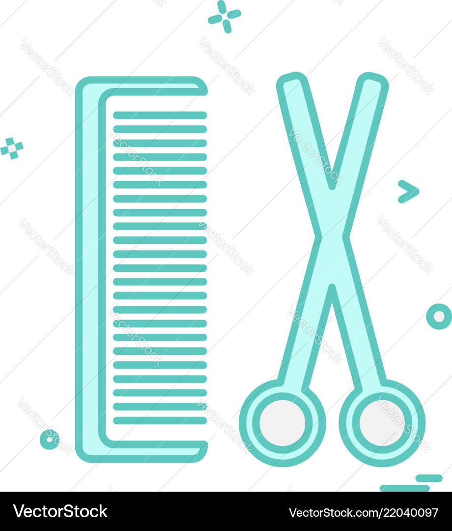 Comb and scissor icon design Royalty Free Vector Image