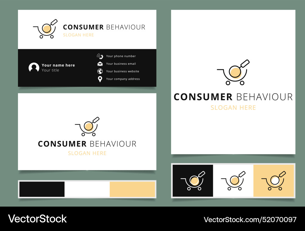 Consumer behaviour logo featuring shopping cart Vector Image