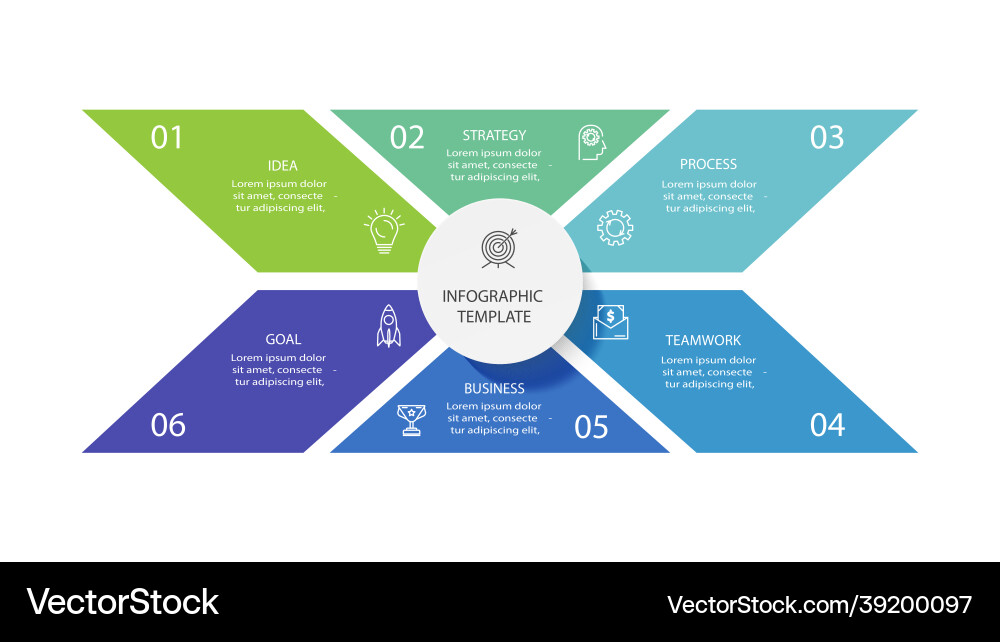 Creative concept for infographic with 6 steps Vector Image