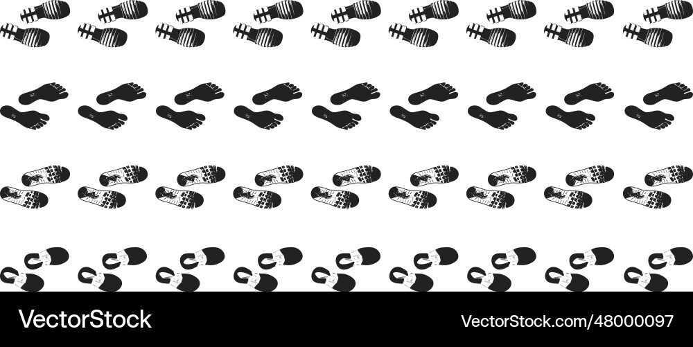 Footsteps pattern track walking step Royalty Free Vector